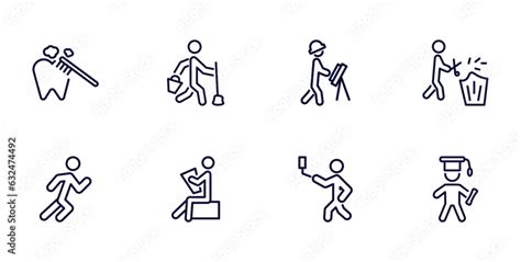 Set Of Behavior And Action Thin Line Icons Behavior And Action Outline