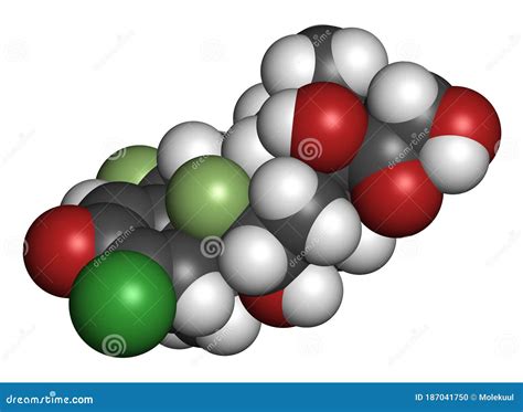 Halometasone Topical Corticosteroid Drug Molecule 3d Rendering Stock
