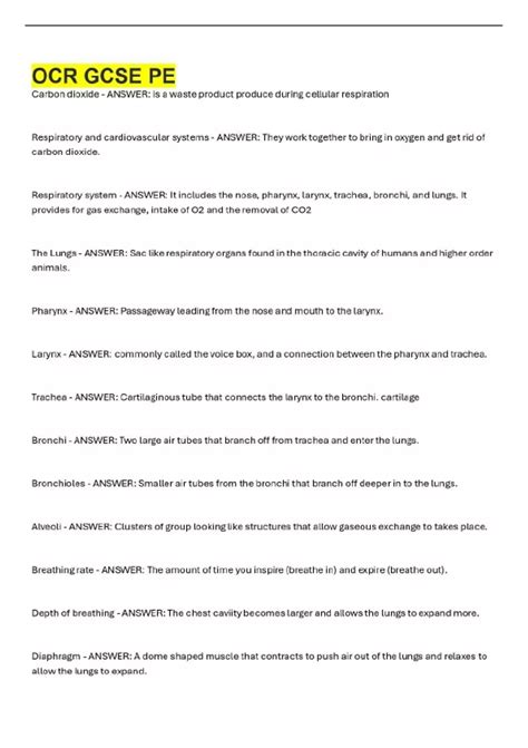 OCR GCSE PE OCR Stuvia US