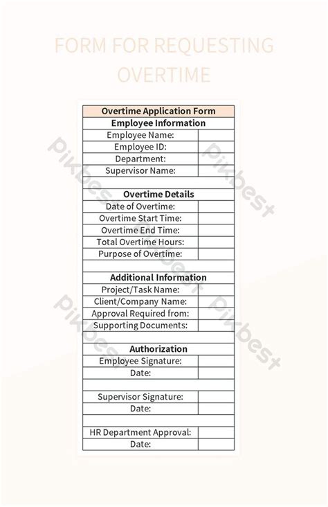 How To Effectively Submit An Overtime Request Form Excel Template