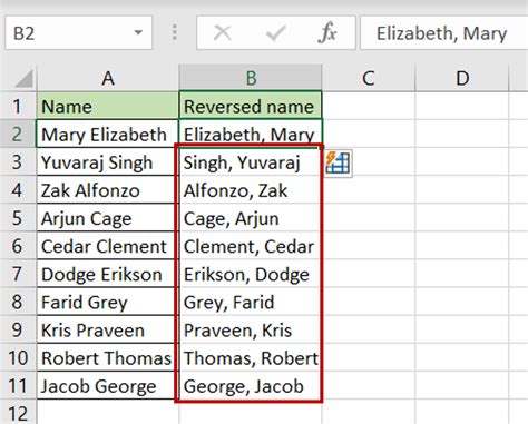 How To Reverse Names In Excel Spreadcheaters
