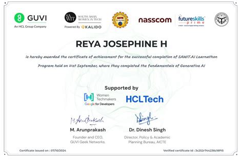 Reya Josephine On Linkedin Generativeai Ai Learningjourney Womenintech Grateful