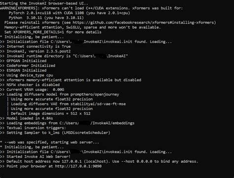 [bug] problem with xformers loading · issue 3590 · invoke ai invokeai · github