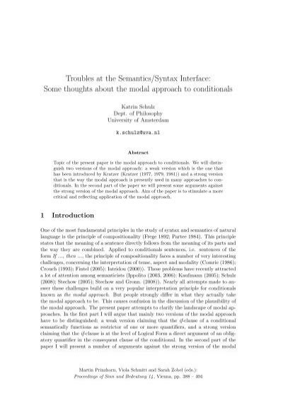 troubles at the semantics syntax interface some thoughts about