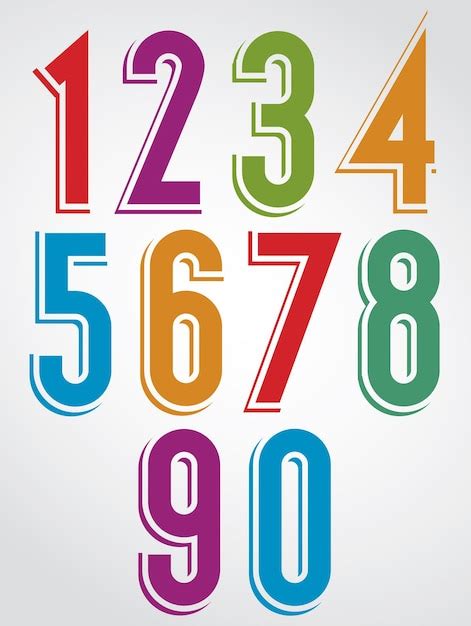 Premium Vector Colorful Comic Animated Numbers With White Outline