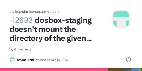 Dosbox Staging Doesnt Mount The Directory Of The Given Executable · Issue 2683 · Dosbox