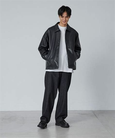 Coen（コーエン）の「ビッグシルエットフェイクレザージップブルゾン（ブルゾン）」 Wear