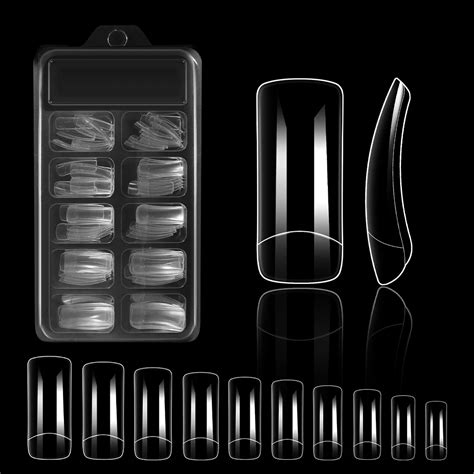 Новые Квадратные Французские Накладные Ногти Прозрачные Плоские Панели