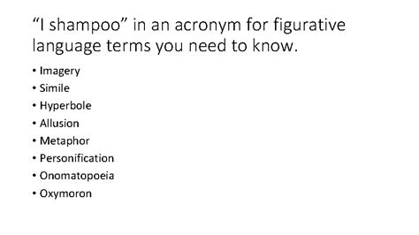I Shampoo Do You Figurative Language I Shampoo