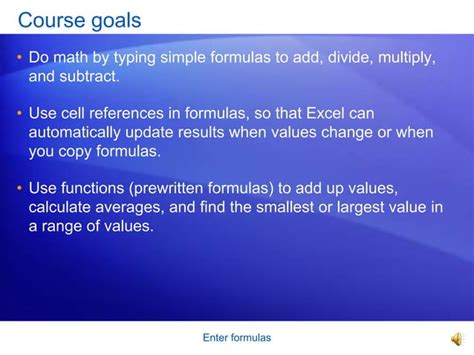 Excel Formulas With Example Narration PPTX