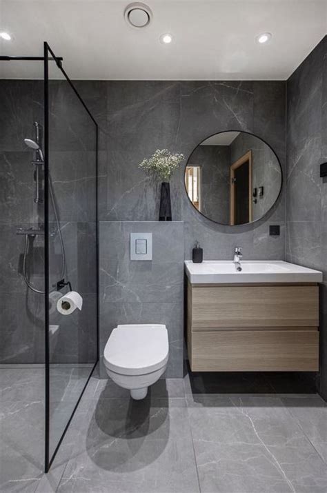 รวม 26 ไอเดีย ห้องน้ำสไตล์โมเดิร์น โทนสีเทา ๆ สวยเรียบแต่หรูน่าใช้