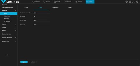 Nvr System Settings Luminys Wiki