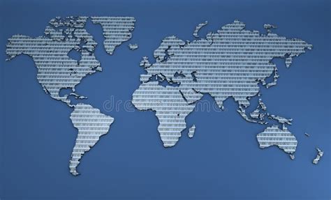 Binary Numbers World Map Stock Illustration Illustration Of Digit