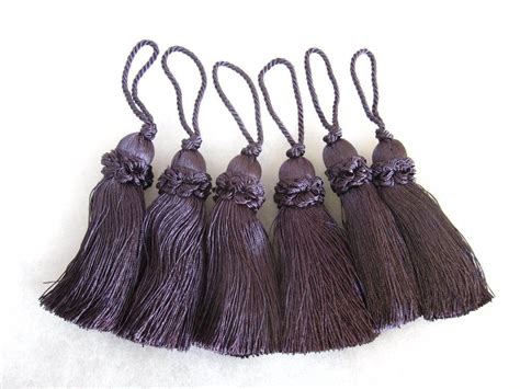 6 Blue Purple Key Tassel 10cm Loop Luxury Blind Cushion Curtain Fabric Trim
