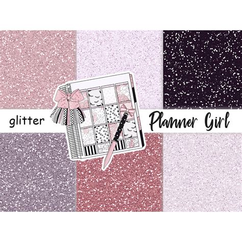 Planner Girl Glitters Boss Digital Paper Office Paper Pack Inspire