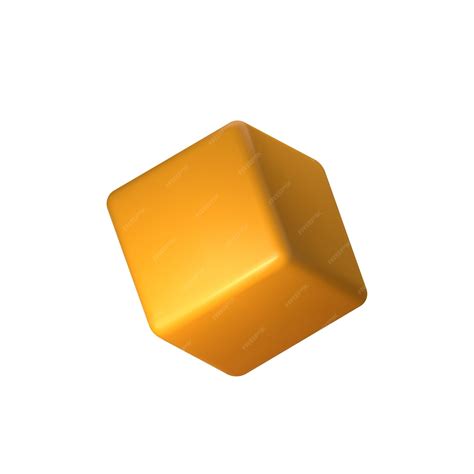 Premium Vector Abstract Yellow 3d Cube Illustration Isolated On White