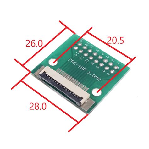 Ffc Fpc 15 Pin Adapter Board 1mm To 2 54mm Soldered Connector