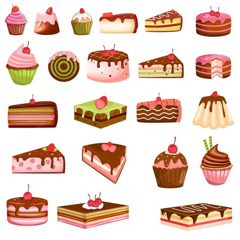 Premium Vector Cake Vector Set