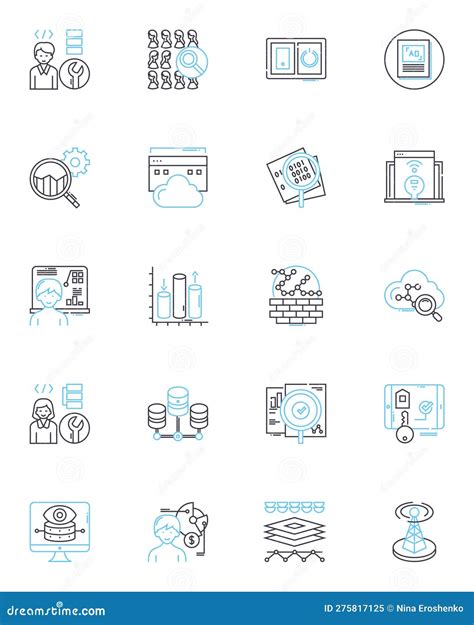 Classifying Line Icons Collection Grouping Sorting Categorizing Separating Organizing