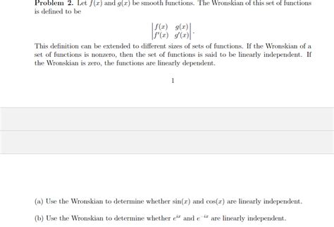 Solved Problem 2 Let F X And G X Be Smooth Functions The Chegg Com