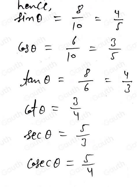 Solved Ii Identify The Equivalent Of The Following Trigonometric Ratio Given The Figure Be [math]