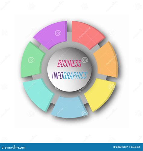 Circular Graph With Steps Sections Or Stages Pie Chart For The User Interface Stock Vector