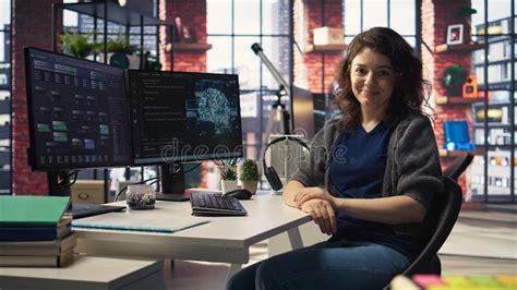 Admin Writing Code Doing Maintenance On Artificial Intelligence Neural