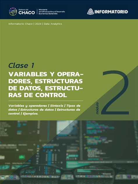 1 Variables Y Operadores Estructuras De Datos Estructuras De Control Pdf