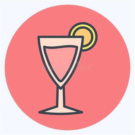 Cosmopolitan Icon In Trendy Color Mate Style Isolated On Soft Blue