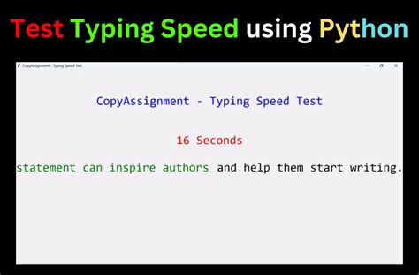Test Typing Speed Using Python App Copyassignment