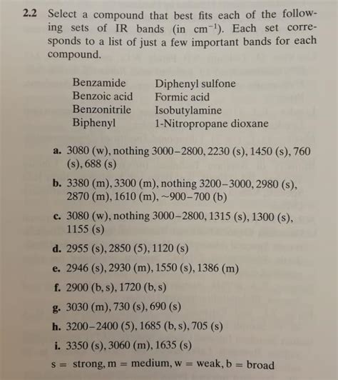 Solved 2 2 Select A Compound That Best Fits Each Of The