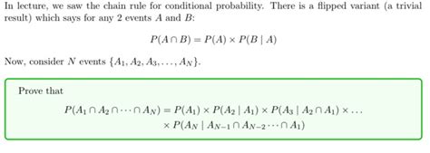 Solved In Lecture We Saw The Chain Rule For Conditional