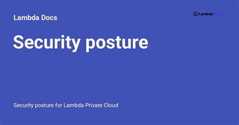 Security Posture Lambda Docs