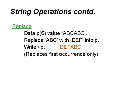 STRING OPERATIONS String Operations Concatenate Split Shift Replace