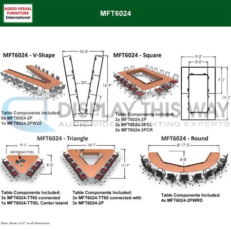 Audio Visual Furniture Modular Folding Table Triangle Mft6024 Tt60