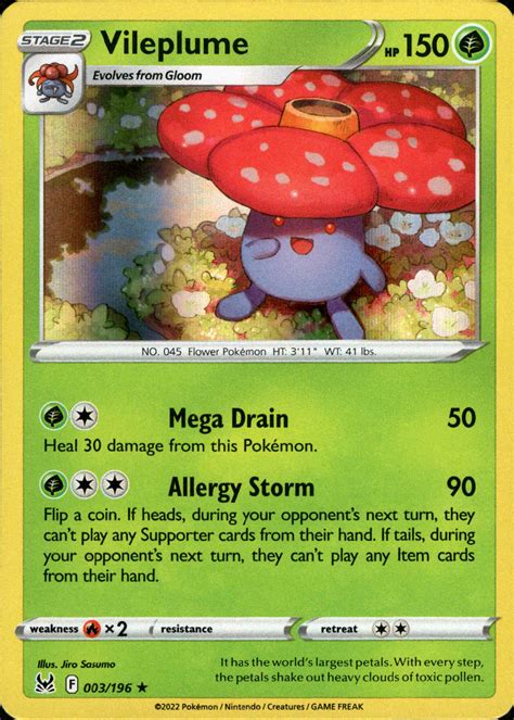 Vileplume 003196 Lost Origin Holo Card Cavern Trading Cards Llc