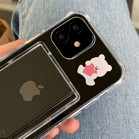 카드탱크 하트 곰찌 아이폰케이스 핸드폰케이스 커플 11 12 13프로 미니 14프로 맥스 Se2 3 갤럭시 노트 S 20 21 22 23 울트라 하드 우정템 친구 생일