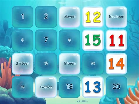 Numbers 11 20 Matching Pairs