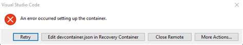 An Error Occurred Setting Up The Container · Issue 2 · Prenoneplatformio Vscode Devcontainer