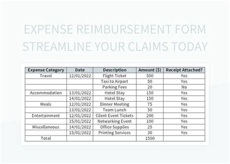 Expense Reimbursement Form Streamline Your Claims Today Excel Template