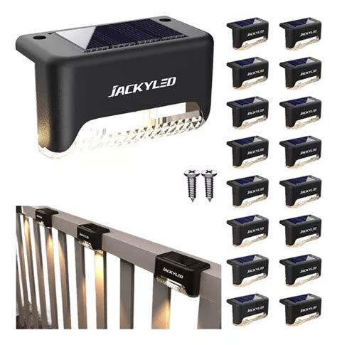 Luces Led Solares Patio Escalera Barandal Cerca Valla Set 16 Envío Gratis