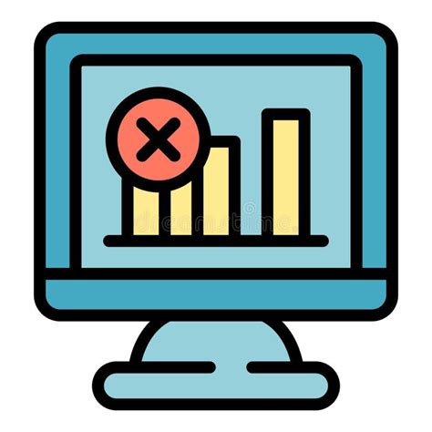 Monitor Graph Icon Vector Flat Stock Vector Illustration Of Thin Connection 289209134