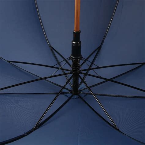 Wooden Shaft J Hook Curved Handle Straight Umbrella