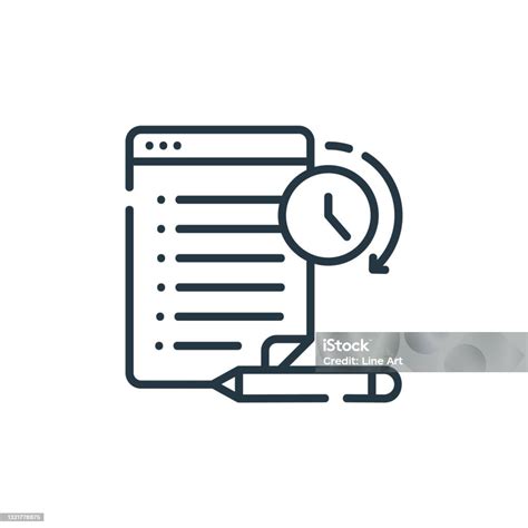 디지털 학습 개념에서 시험 아이콘 벡터 시험 편집 가능한 스트로크의 얇은 선 그림입니다 웹 및 모바일 앱 로고 인쇄 미디어에 사용하기 위한 시험 선형 기호 0명에 대한 스톡