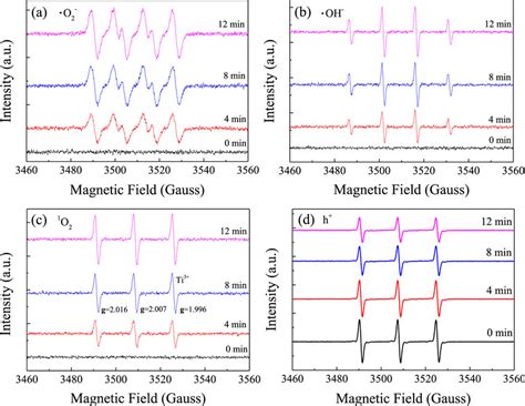 Epr Spectra Of A ·o2 ⁻ B ·oh C ¹o2 And D H⁺ For The Tio2