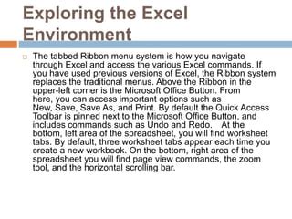 Lesson 1 Setting Up Excel Environment PPT