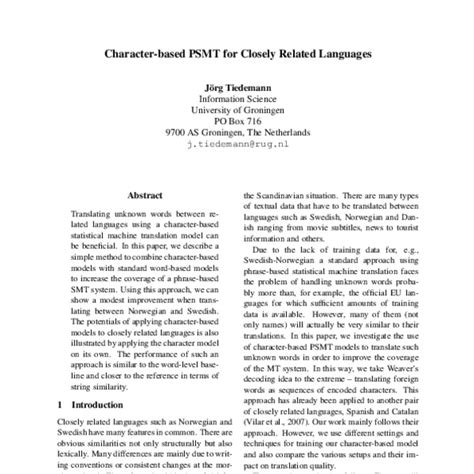 Character Based Psmt For Closely Related Languages Acl Anthology
