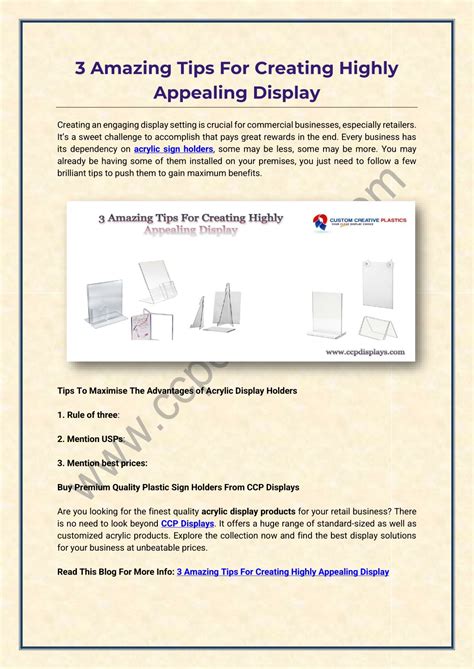 Ppt 3 Amazing Tips For Creating Highly Appealing Display Powerpoint