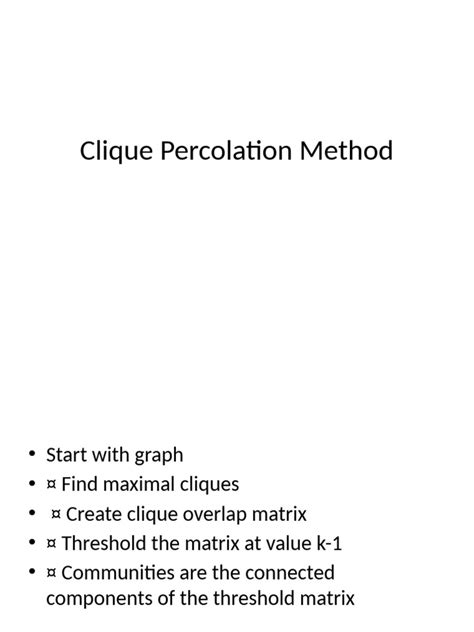 Clique Percolation Method Example Social Network Analysis Pdf