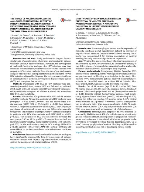 Pdf Effectiveness Of Beta Blocker In Primary Prevention Of Variceal Bleeding In Patients With